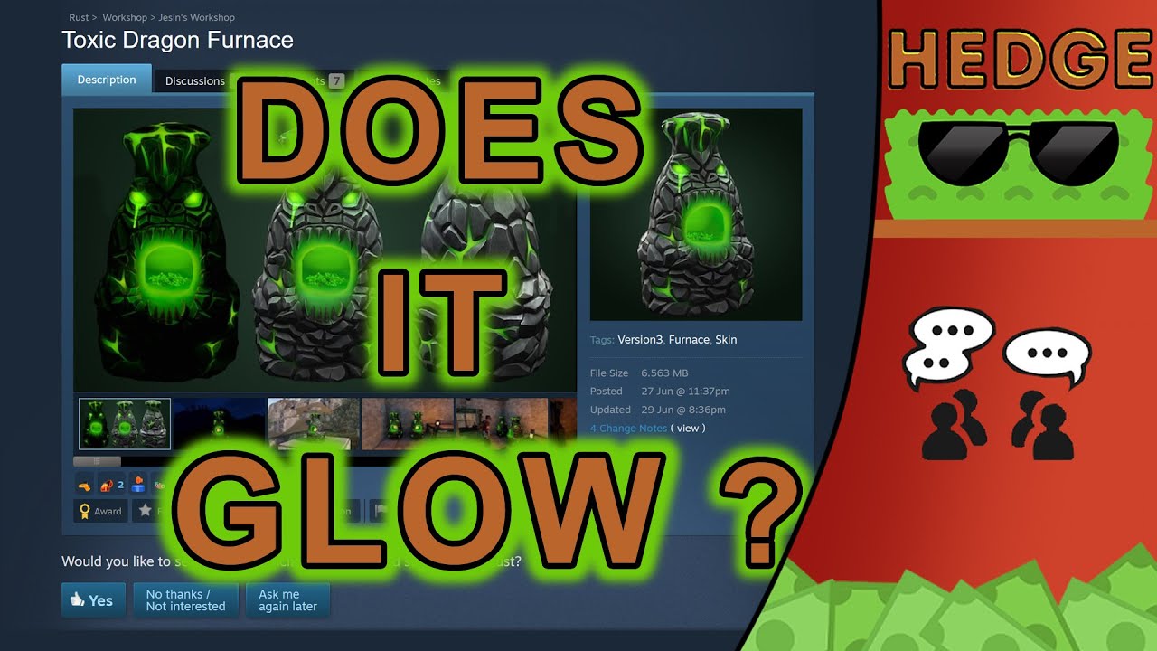 Do furnace skins in Rust actually glow? (July 2) - YouTube