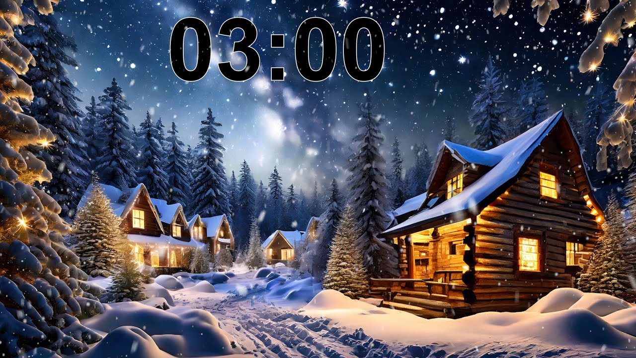 3 Minute Timer | Snow & Christmas Music 🎄 ️ - YouTube