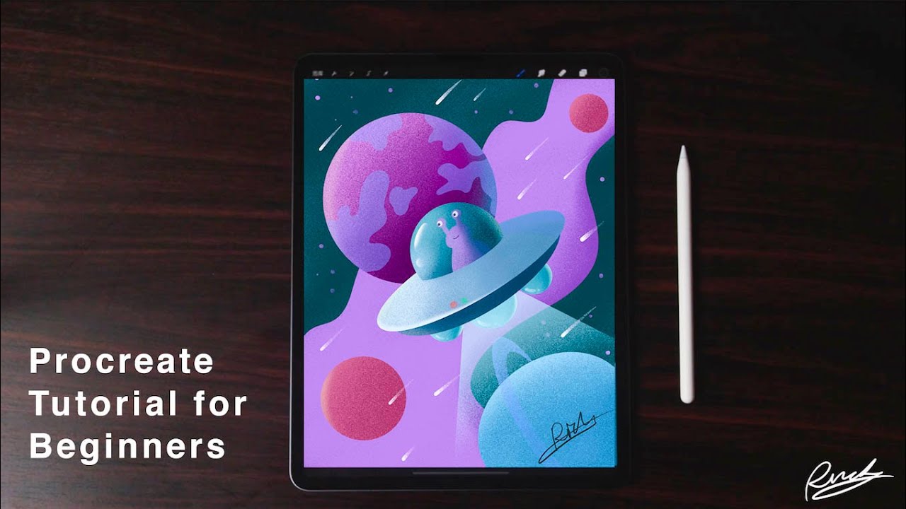 How to drawing Alien Spaceship use Procreate for beginner (Digital ...