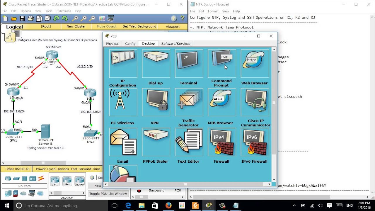 Configure Cisco Routers For Syslog Ntp And Ssh Full Lab Youtube