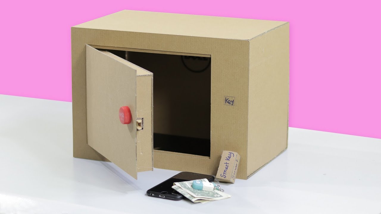 How To Make Safe Locker With Smart Key From Cardboard - YouTube