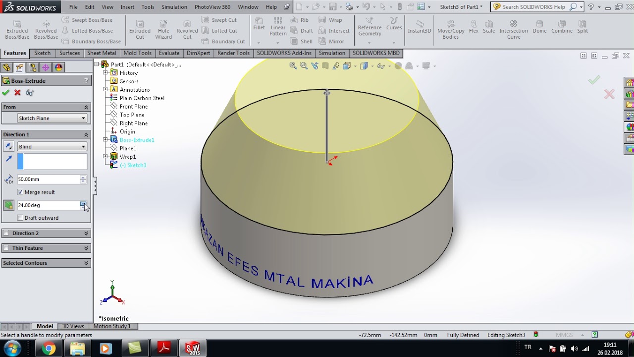 SOLIDWORKS WRAP - YouTube