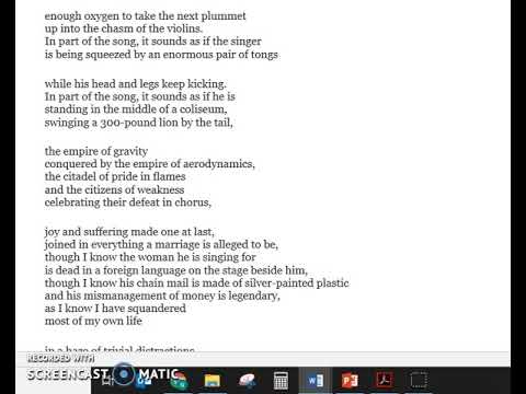 Poem of the Day- Honda Pavarotti by Tony Hoagland - YouTube