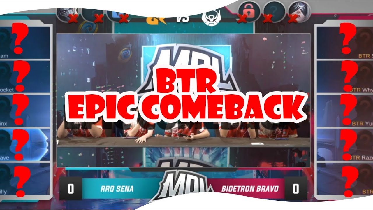 BTR EPIC COMEBACK | MATCH 1 BTR vs RRQ Sena - MDL Indonesia Season 1 - YouTube