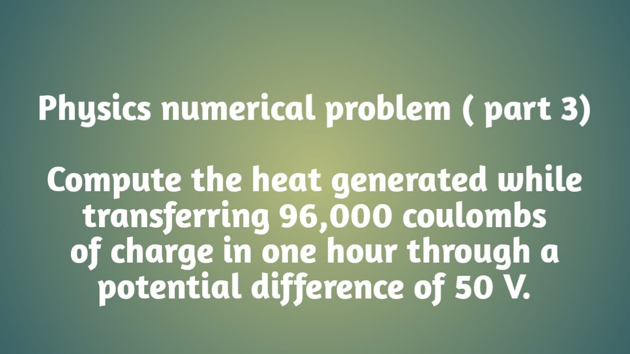 Physics numerical problem || part 3 || - YouTube