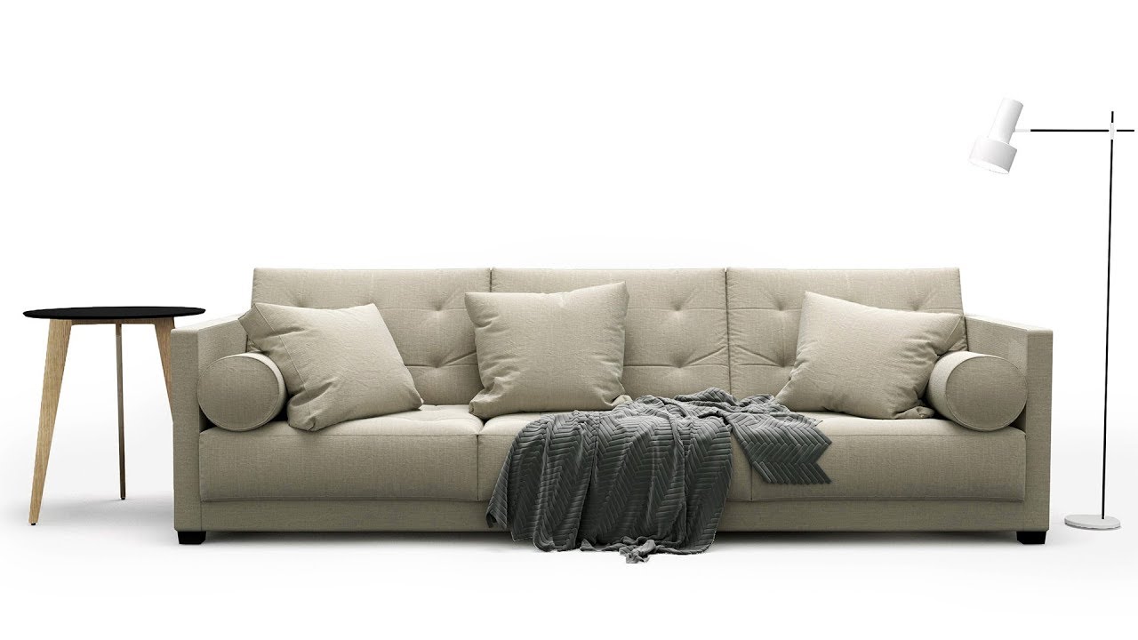 №5 Sofa modeling "Flexform Le Canape" Autodesk 3ds Max & Marvelous designer & Render settings ...