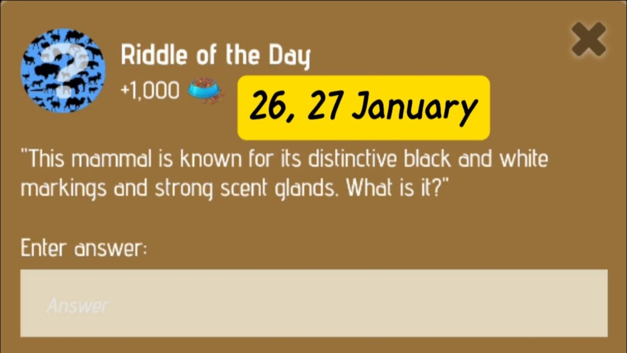 Riddle of the day today | Riddle of the day Zoo today | Zoo Riddle of ...