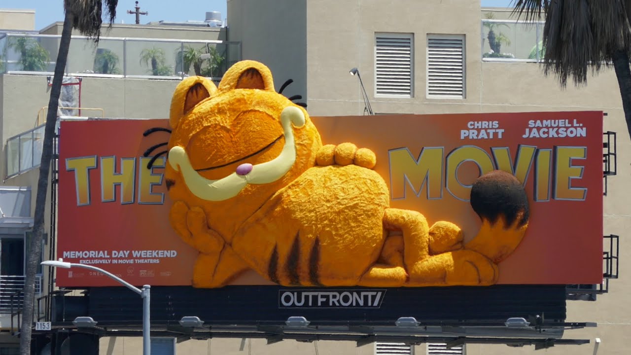 Blinking Cat The Garfield Movie Billboard Sunset Blvd Los Angeles ...