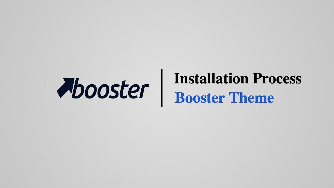 Installation Process - Booster Theme - YouTube