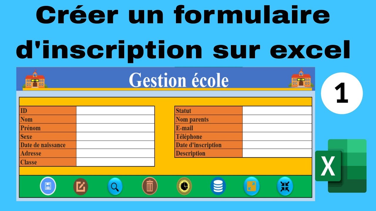 créer un formulaire d'inscription sur excel | fiche d'inscription sur ...