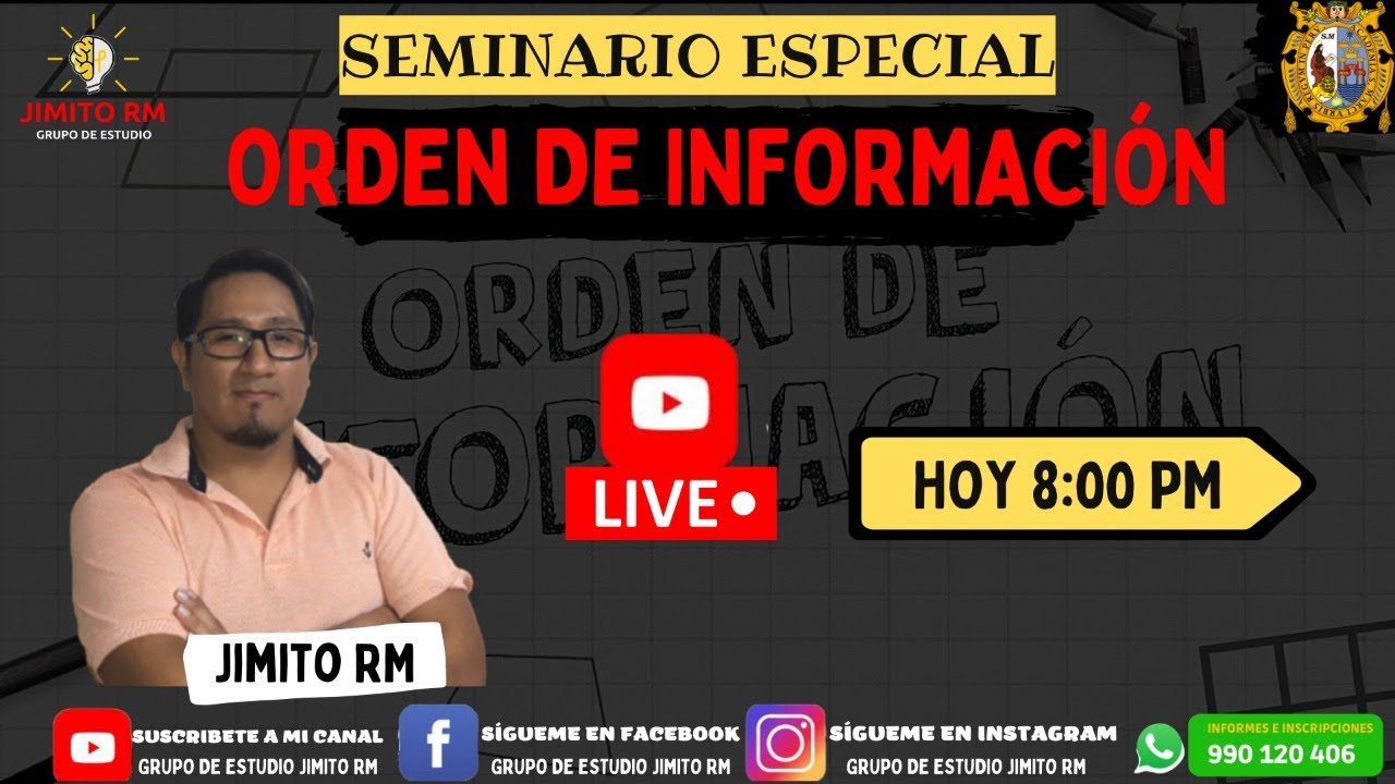 SEMINARIO - TEMA: ORDEN DE INFORMACION - YouTube