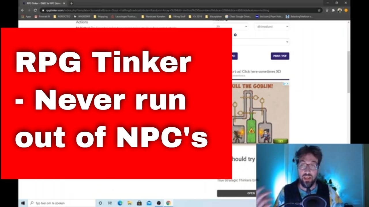 RPG Tinker.com (Never get stuck without NPC's) - RPG Tools - YouTube