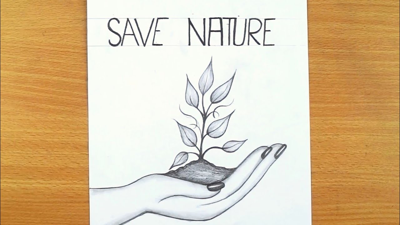 Save Nature Drawing || Environment Day Drawing || Sketching - YouTube