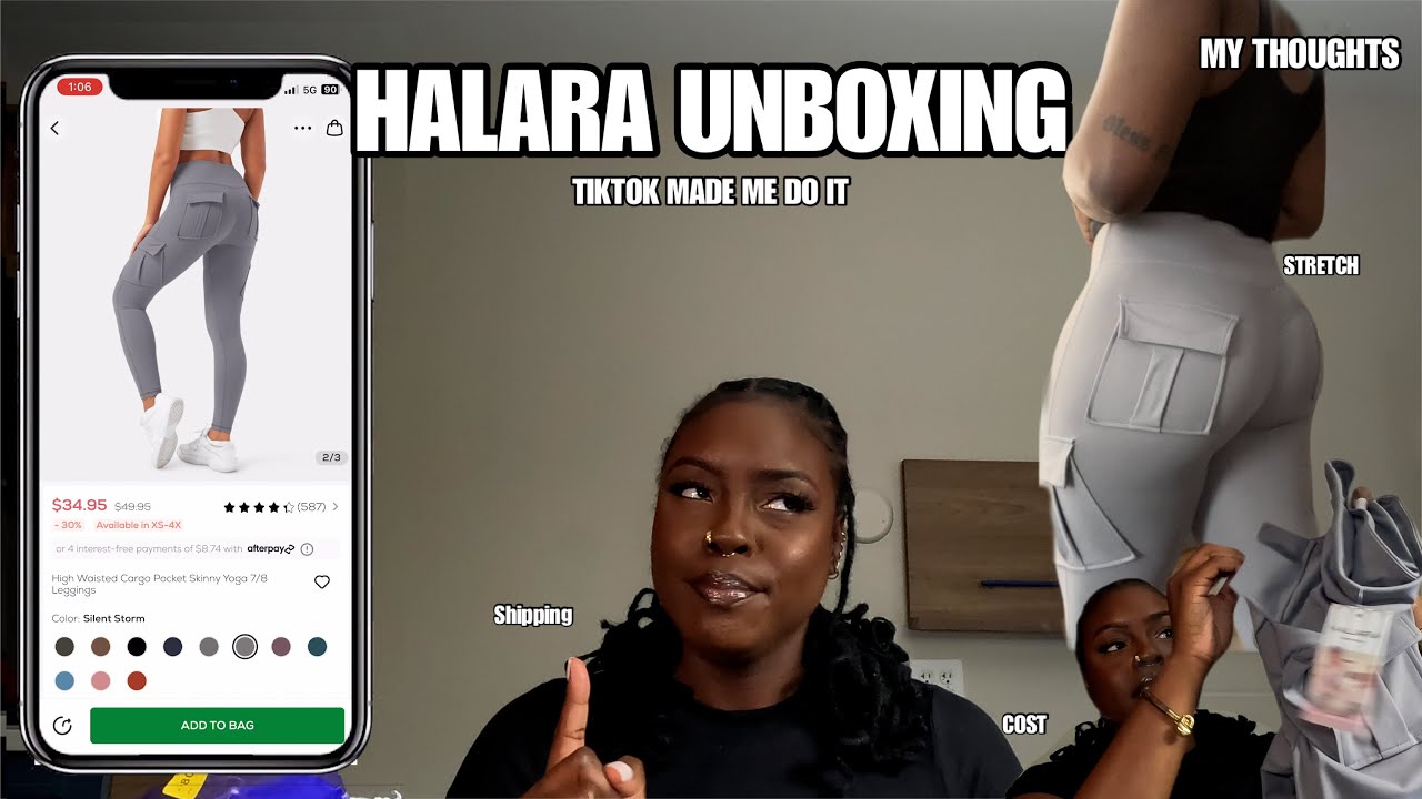 TIKTOK MADE ME DO IT: HALARA UNBOXING| CARGO PANTS TRY ON| SIMONE NICOLE - YouTube