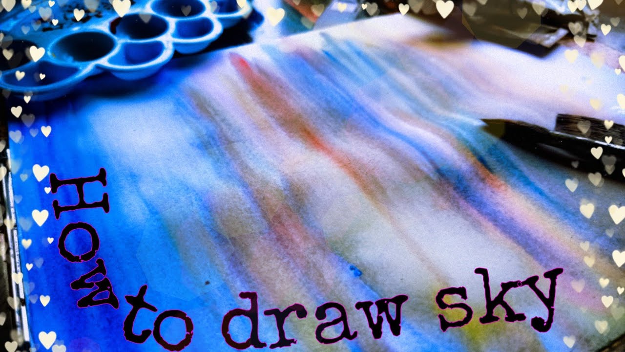 How to draw a sky with water colour... - YouTube