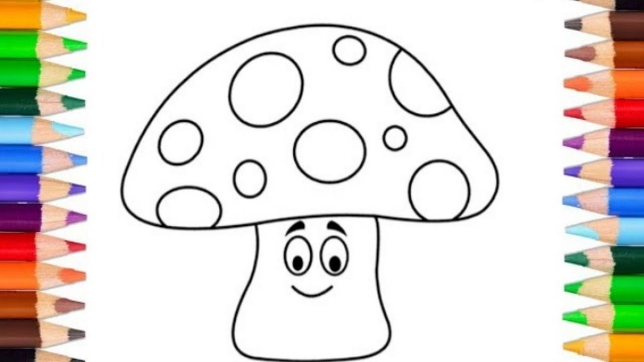 Draw A Mushroom House, Mashroom Drawing And Colouring For kids, Rhymes ...