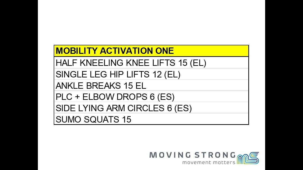 MOVING STRONG - Mobility Activation One - YouTube