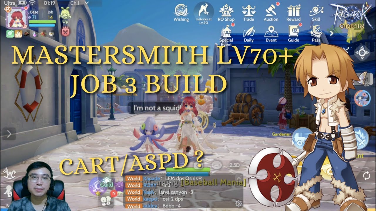 JOB 3, MASTERSMITH LV70+ BUILD - CART/ASPD IS BETTER? - Ragnarok Origin ...