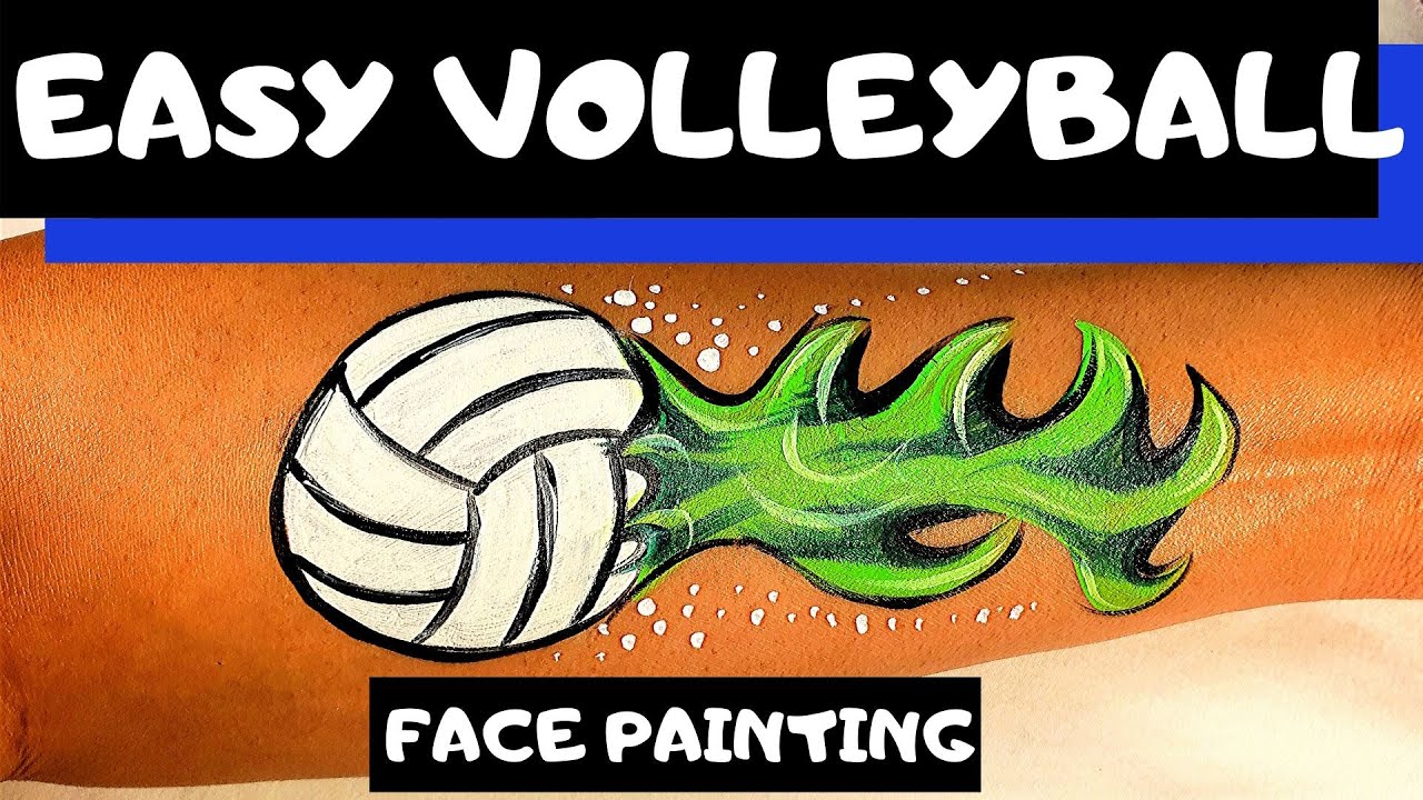 Easy Volleyball with Flames Face Painting - YouTube