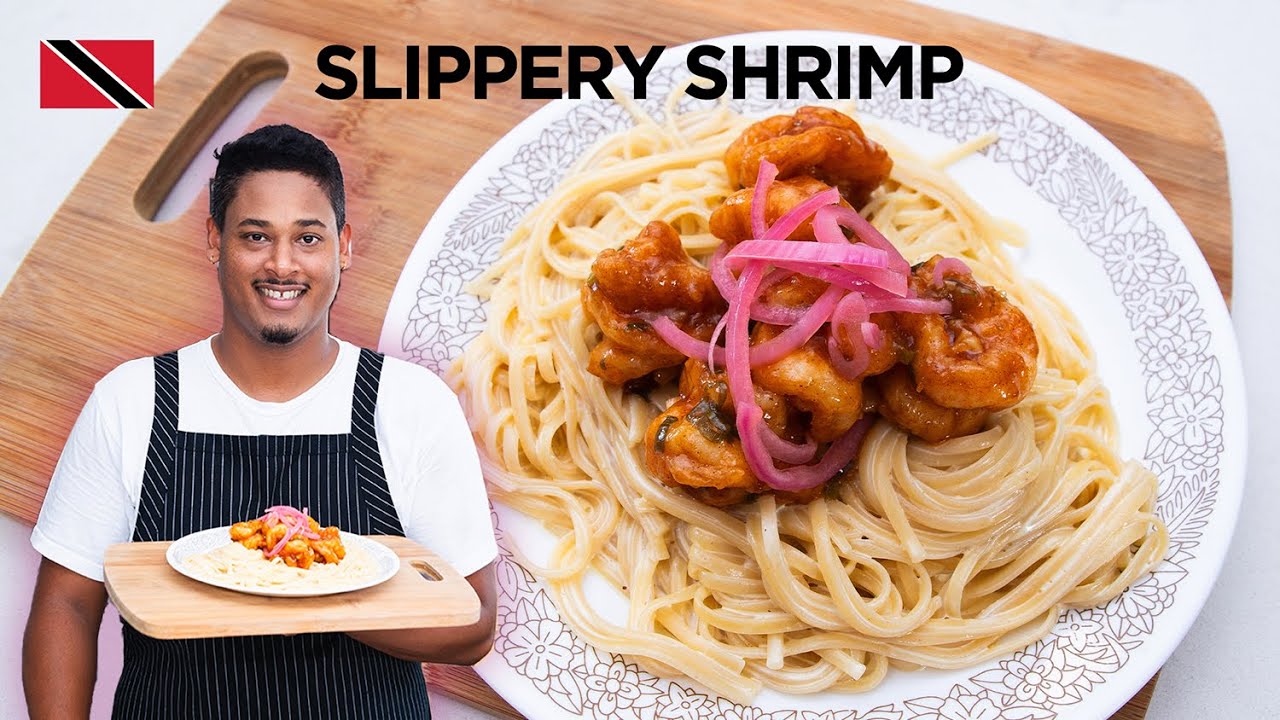 Slippery Shrimp with Creamy Pasta Recipe by Chef Shaun 🇹🇹 Foodie Nation ...