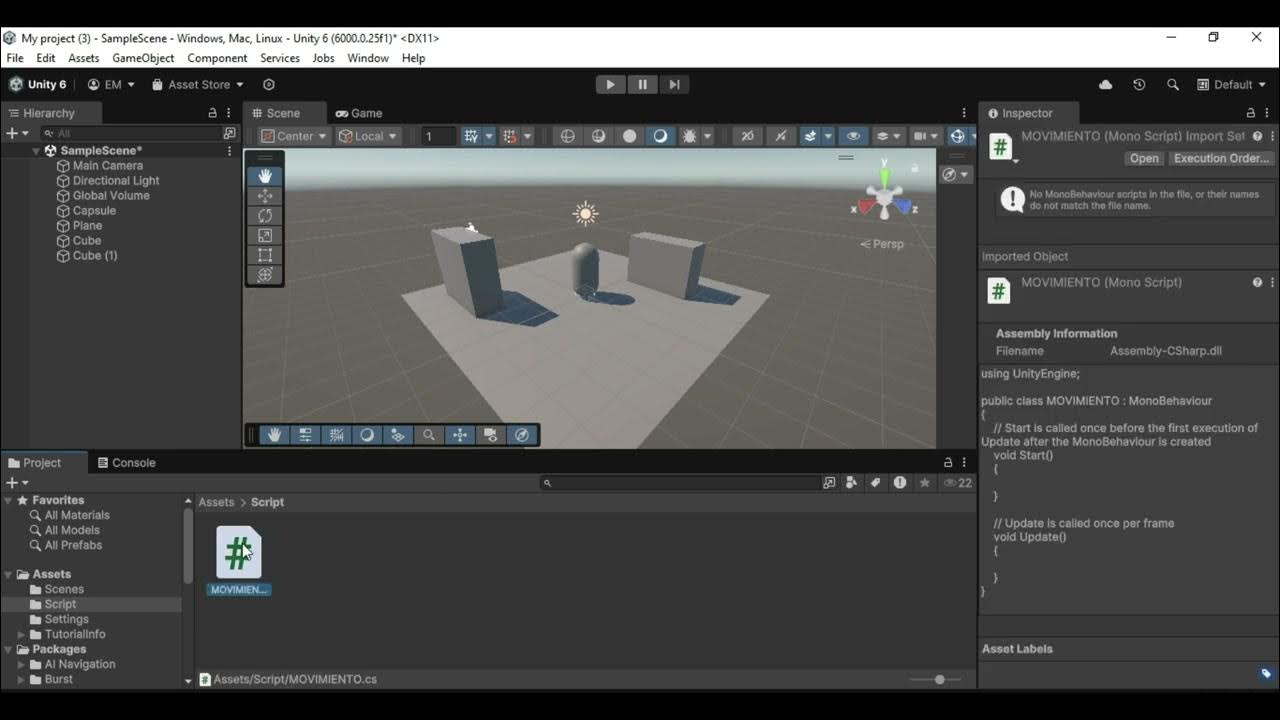 VIDEO TUTORIAL DE UNITY / CRECIÓN DEL JUEGO EN 3D - LABERINTO EDUCATIVO - YouTube