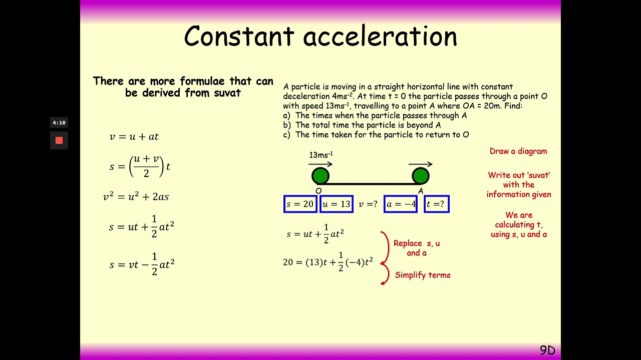 Applied 1 ex9d SUVAT 2 - YouTube