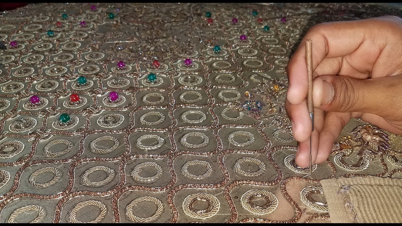 Latest embroidery design | Aleem Ahmad Designer |Dabka work |Salma work ...