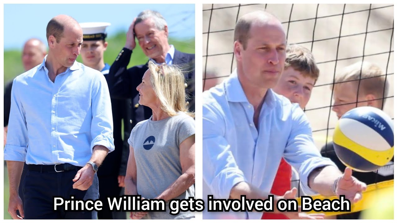 Prince William plays volleyball and signs casts as he visits Fistral ...