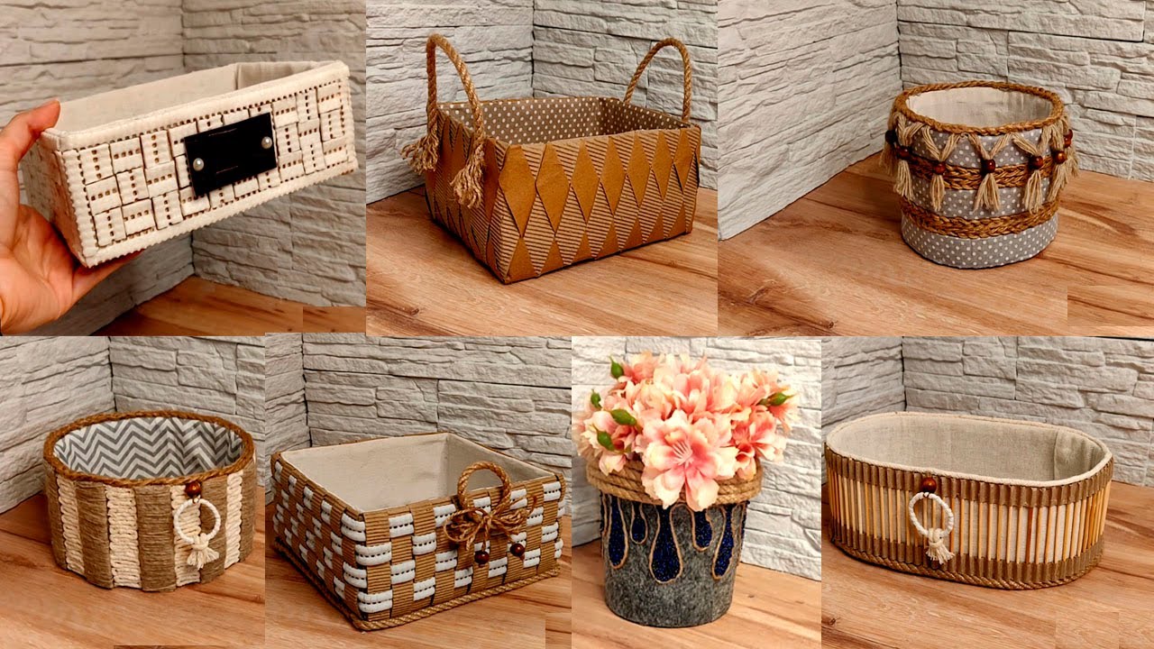 7 ideas for cardboard boxes How to make cardboard organizers - YouTube