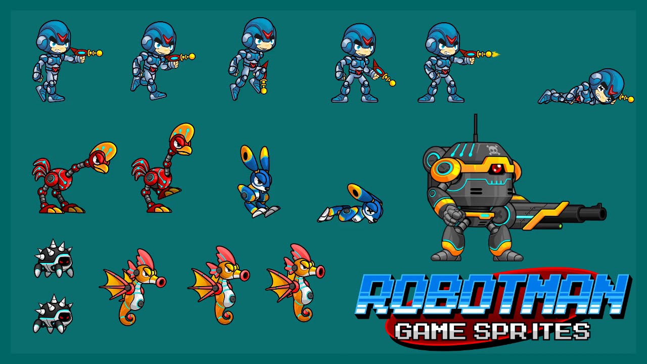 Robotman - Game Sprites - YouTube