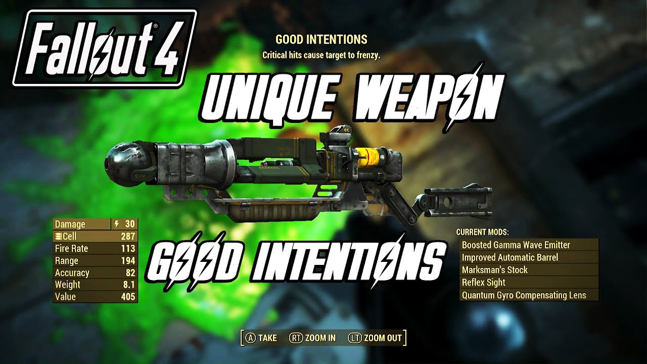 Fallout 4 - Unique Weapon - Good Intentions - YouTube