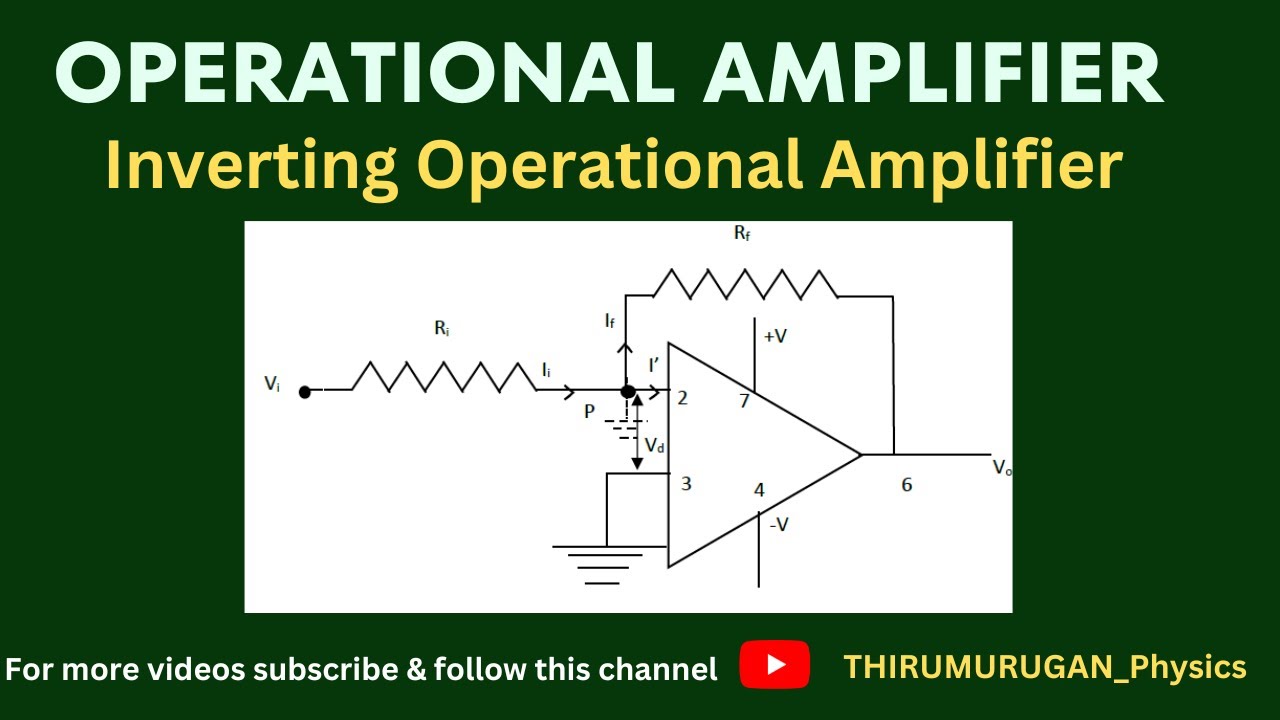 Operational Amplifier : Inverting op amp derivation in tamil | Op amp ...