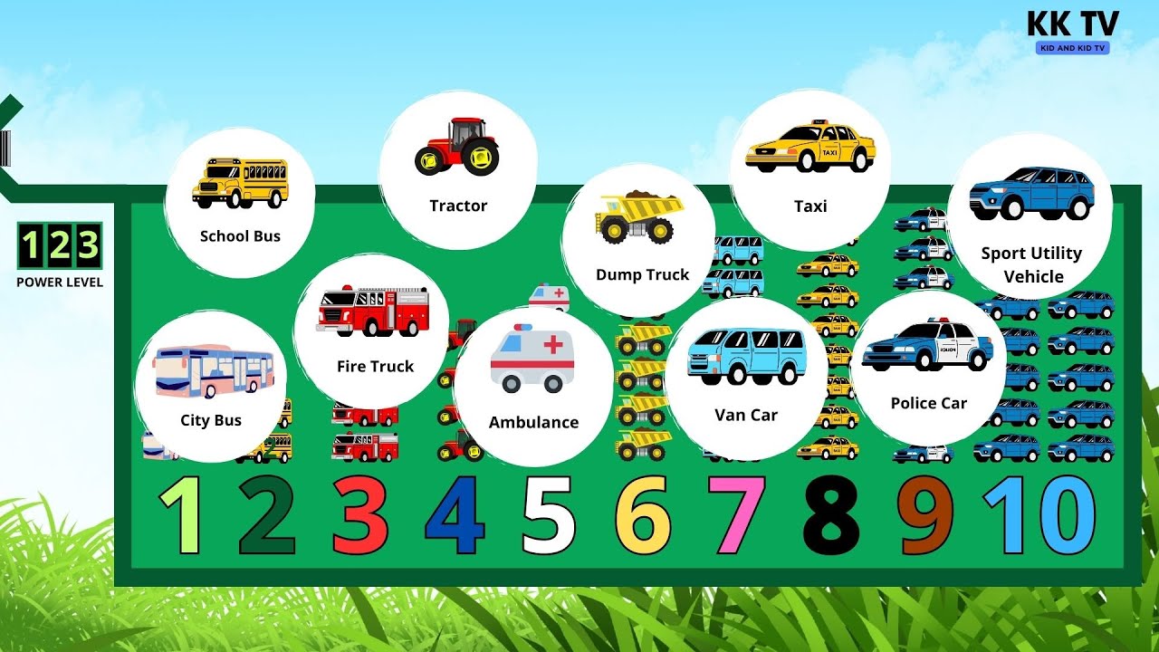 Learn Numbers And Vehicle Names | Vehicle Names | Kid And Kid TV - YouTube