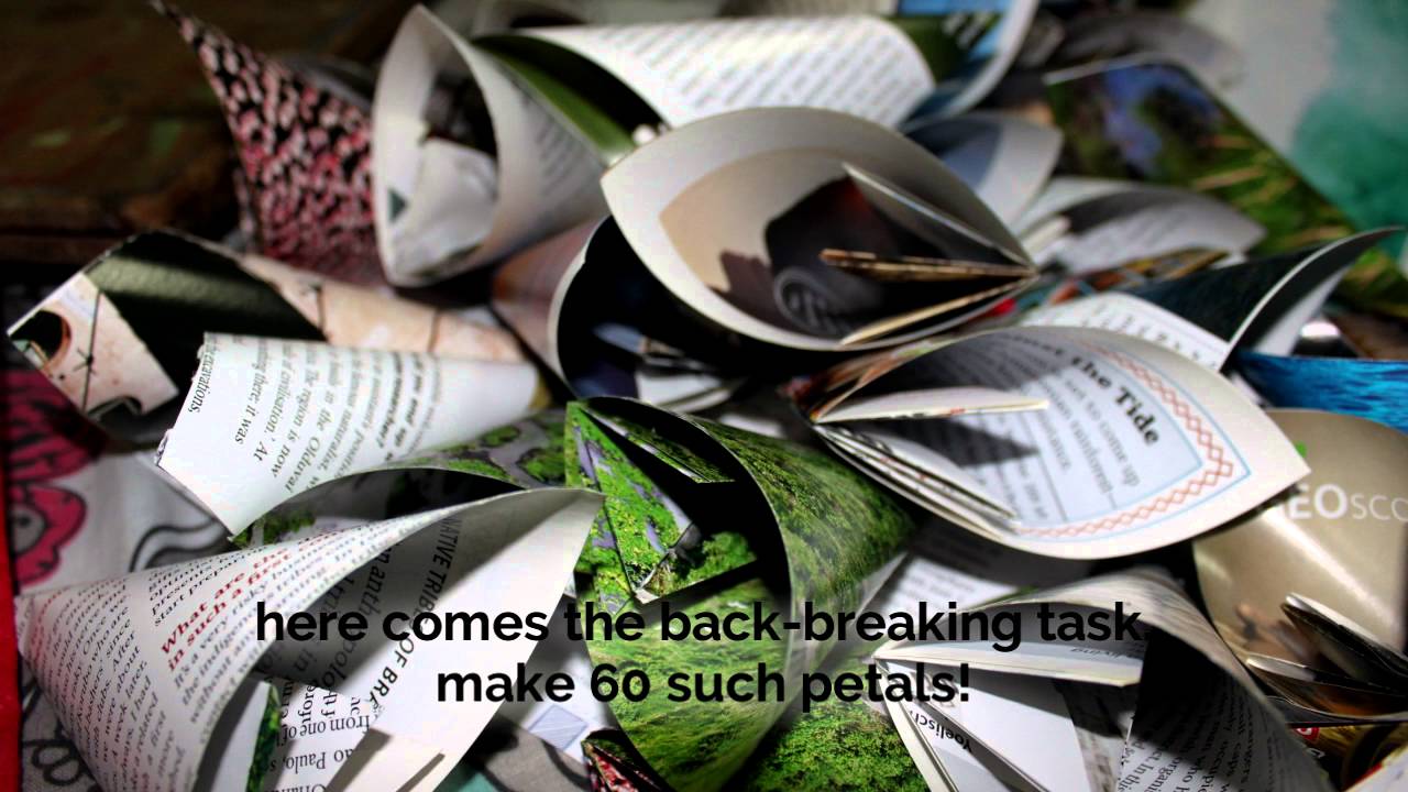 The floating bloom: Origami flower ball made from waste paper - YouTube