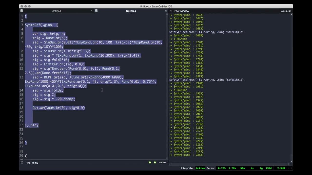 SuperCollider Sound Design & Improvisation - YouTube