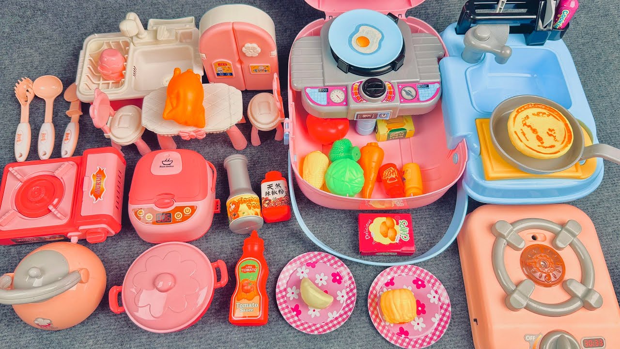 8 Minutes Satisfying with Unboxing Cute Pink Hello Kitty Cooking Suit ...