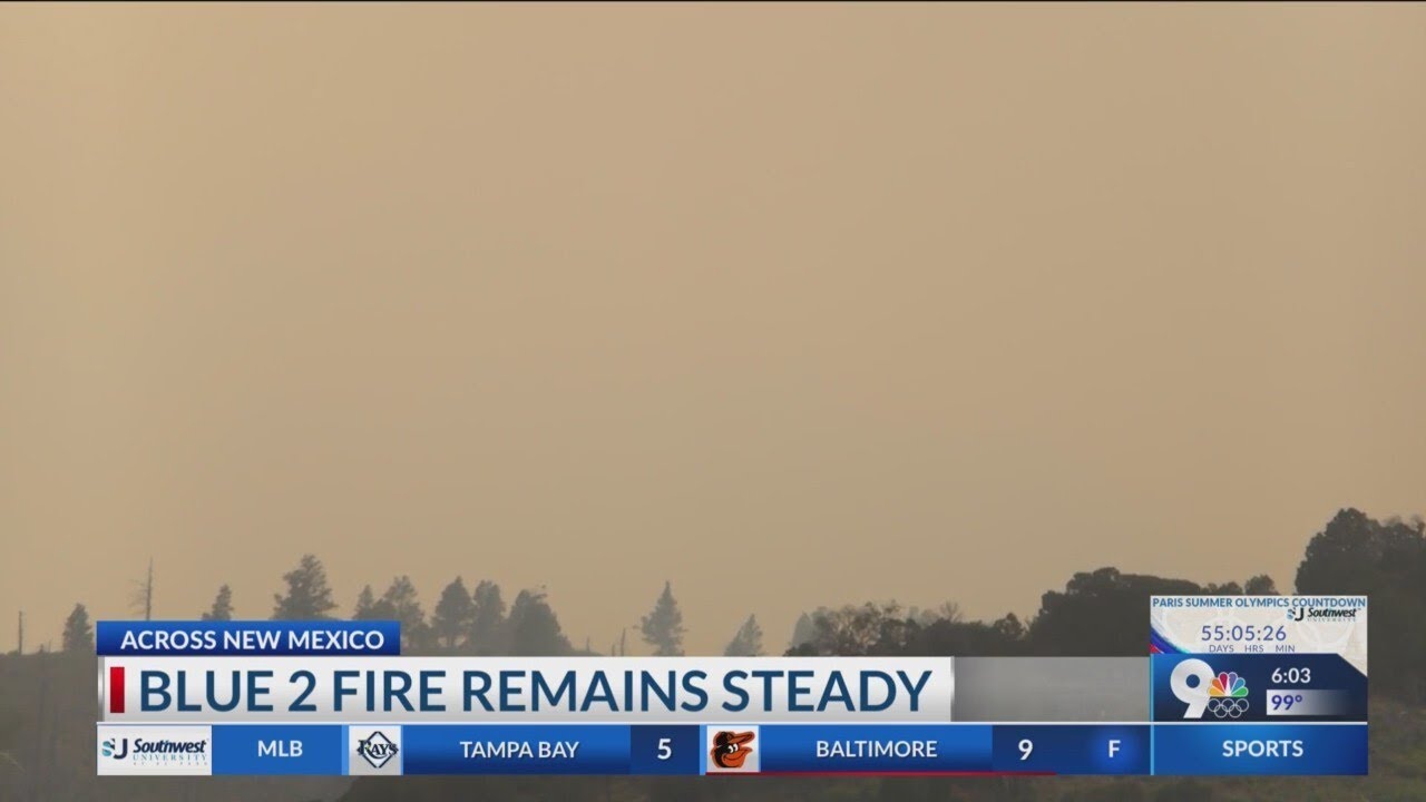 Blue 2 Fire remains steady, 14% contained - YouTube