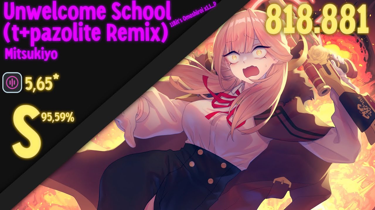 Unwelcome School (t+pazolite Remix) 11Bit's Omoshiroi x1.1_P (5,65★) 95,59% | osu!mania - YouTube