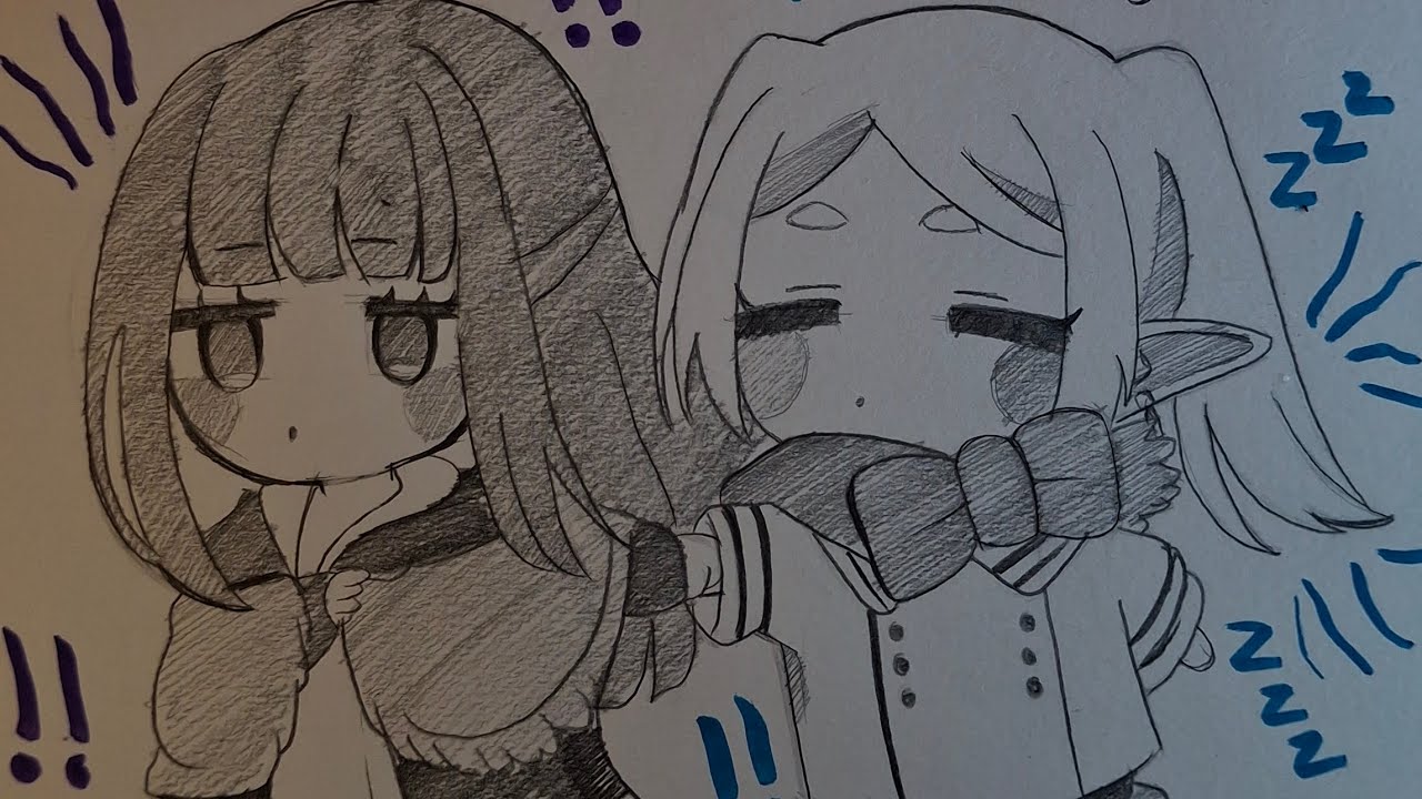 Frieren And Fern Chibi Drawing (Long Ver) - YouTube