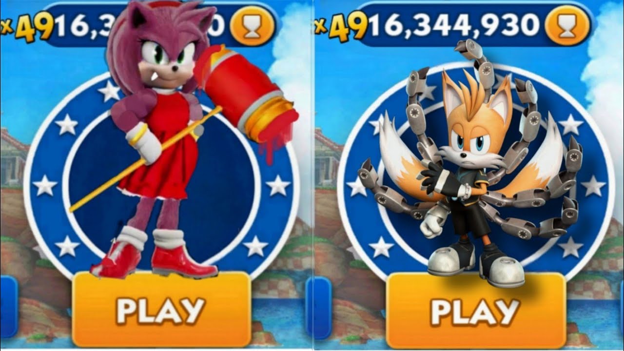 Sonic Dash - Hunter Amy VS Tails Nine _ Movie Sonic vs All Bosses Zazz ...