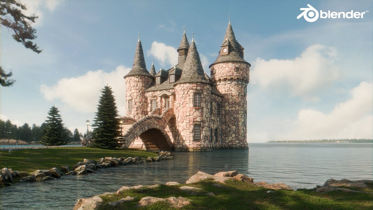 Making a castle in Blender using geometry nodes - Time lapse - YouTube