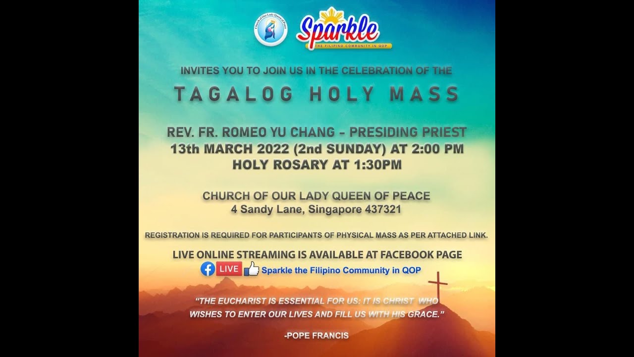 Tagalog Holy Mass (2nd Sunday of Lent) - YouTube