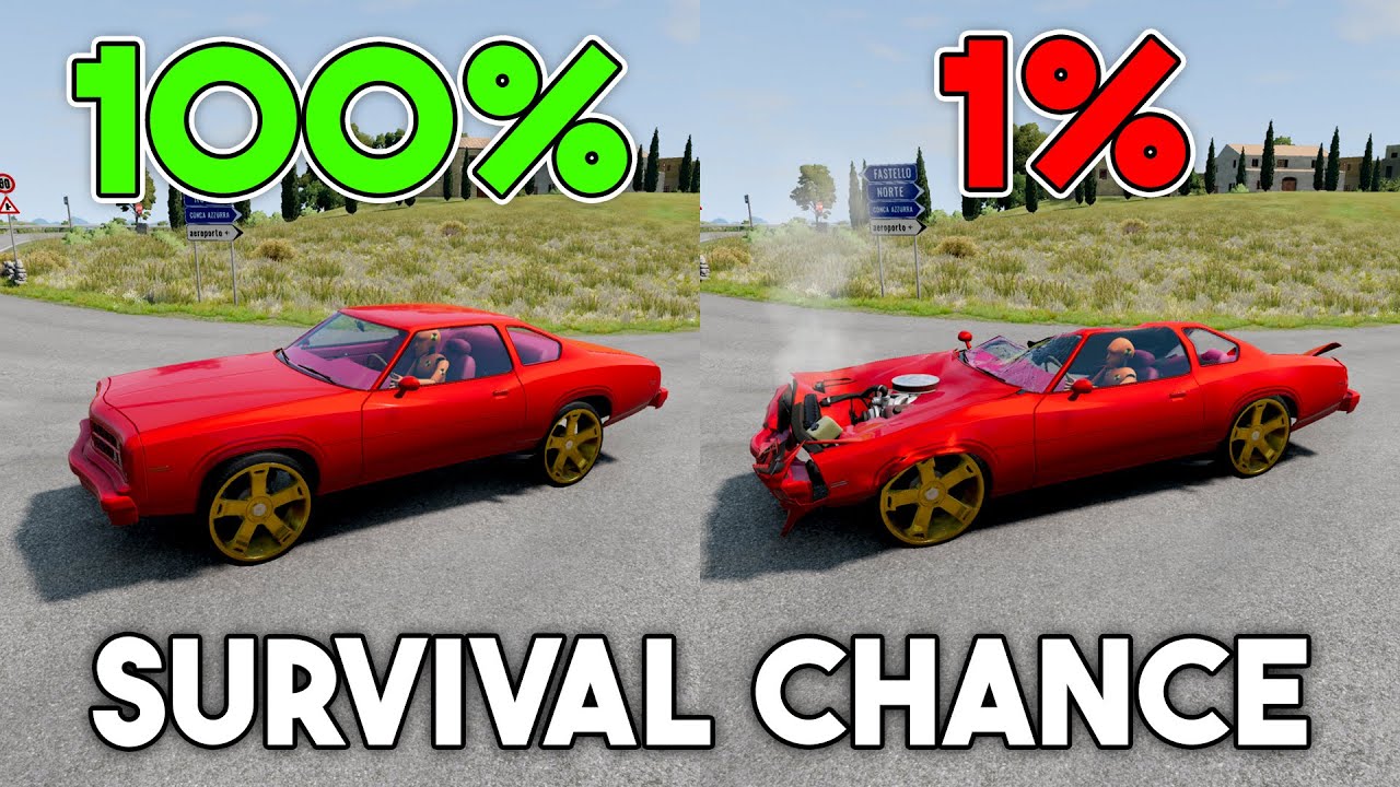 Realistic Survival Chance Crash Tests #55 (With Dummies) | BeamNG.Drive ...
