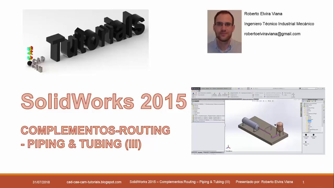 SolidWorks-Complementos:Routing - Piping & Tubing (III) - YouTube