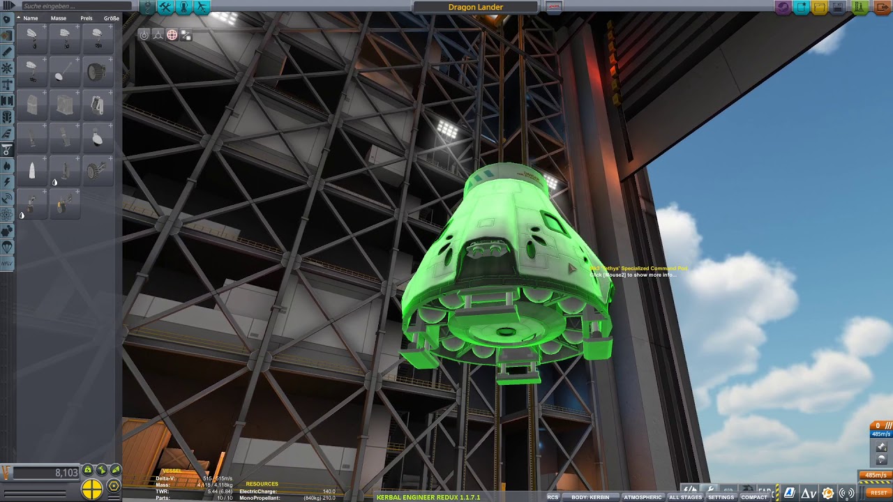 Dragon Kapsel Konstruieren - Kerbal Space Programm - YouTube