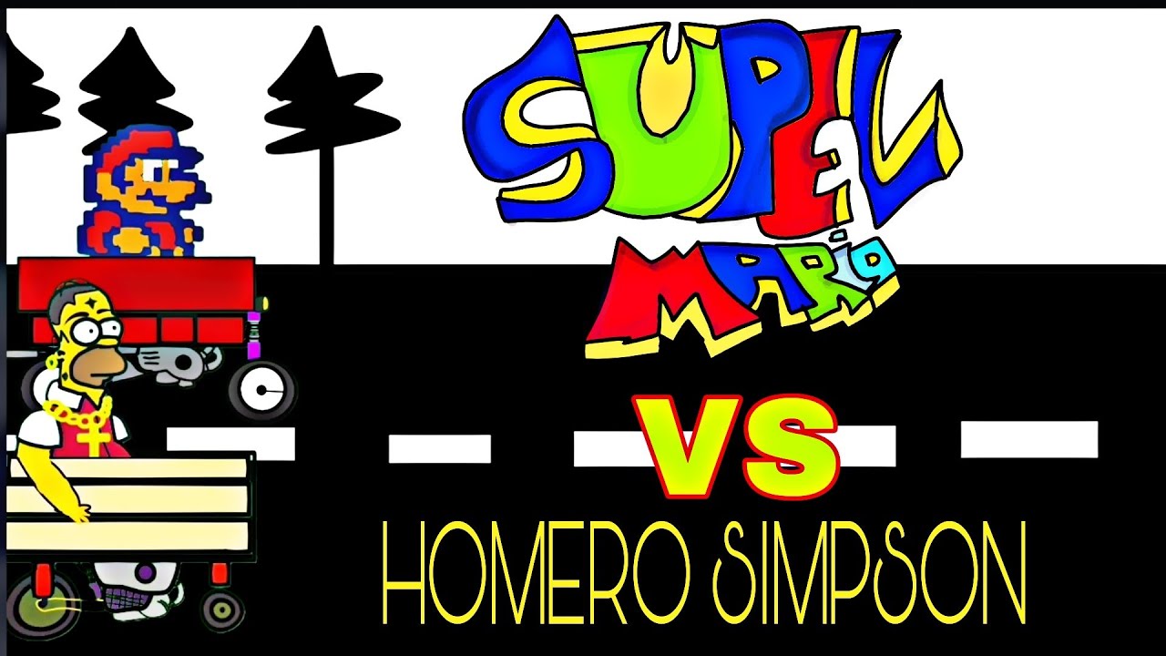 MARIO BROS VS HOMERO SIMPSON, CARRERA DE VAGONES #mario #lossimpson ...
