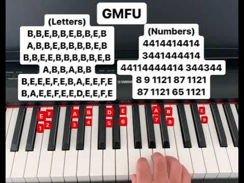 GMFU piano tutorial (letters and numbers) - YouTube