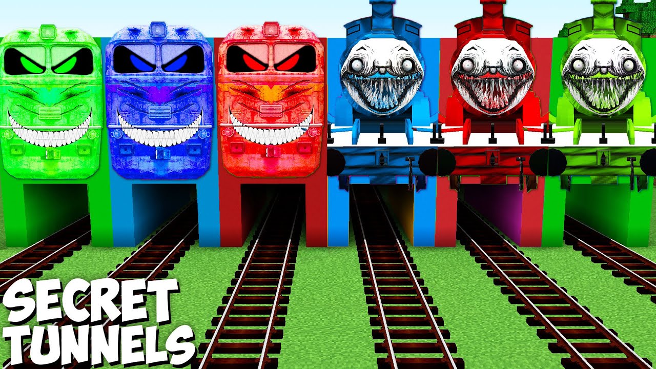 I Found LONGEST TUNNELS of COLORED CHOO CHOO CHALRES COLORED SCARY ...