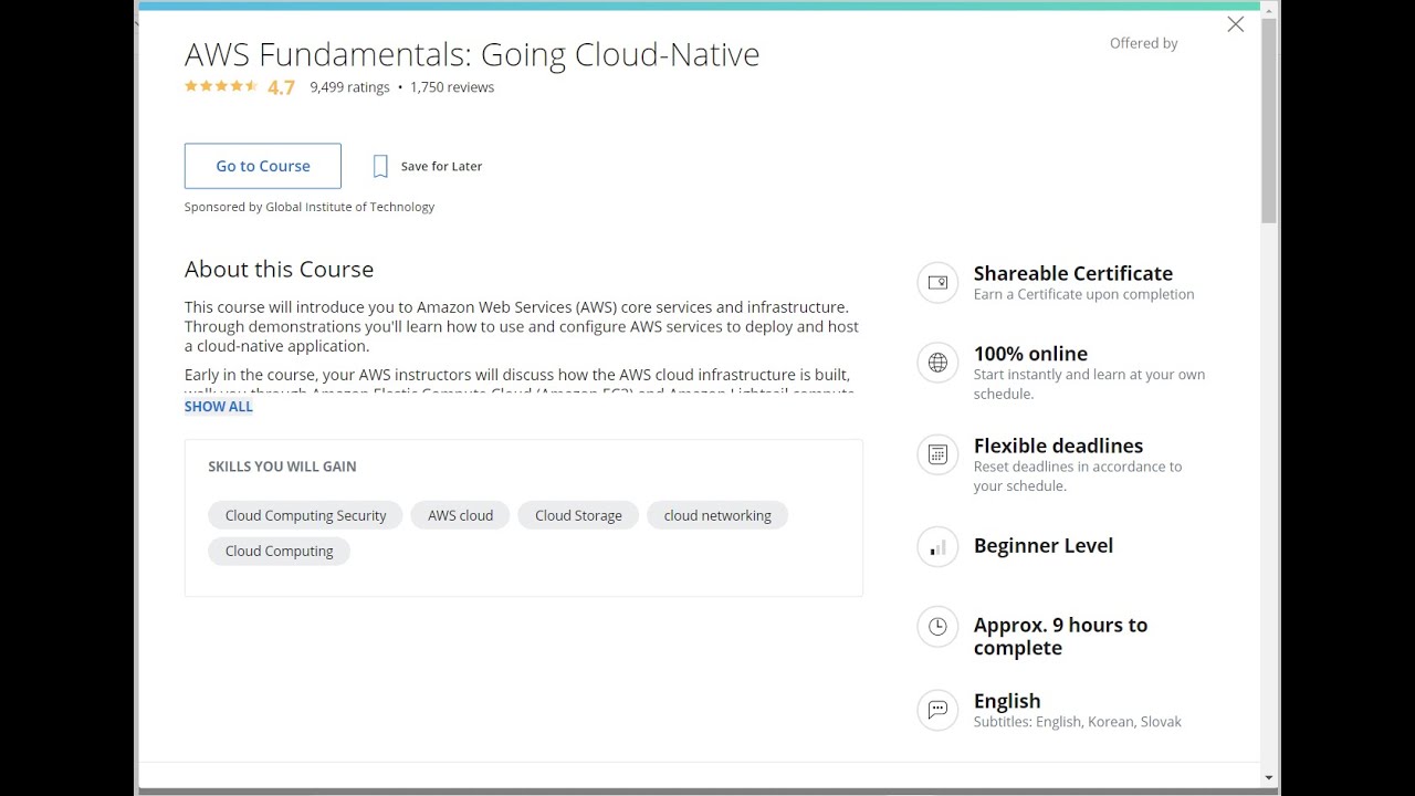 Coursera || AWS Fundamentals: Going Cloud-Native [All Week solution] - YouTube