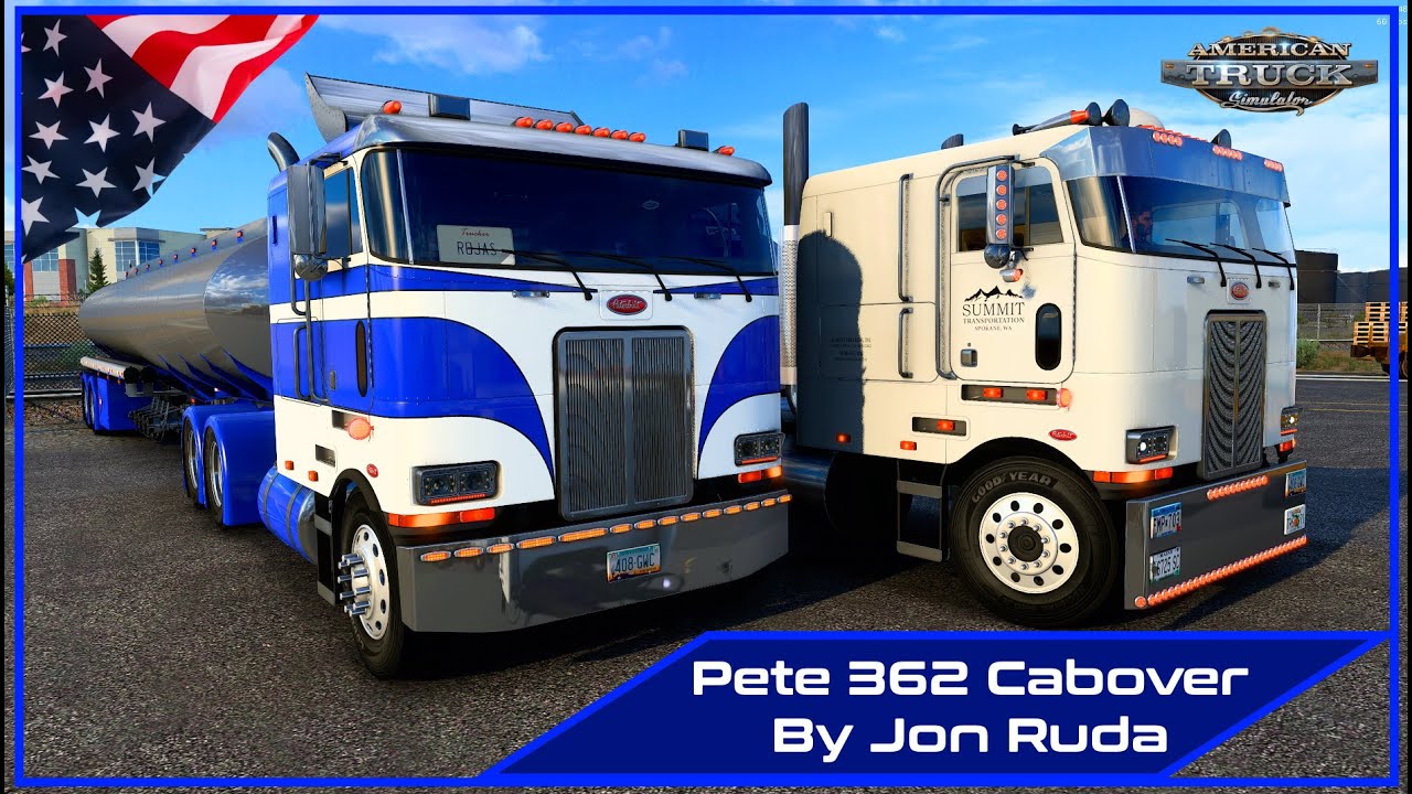 Pete 362 Cabover e Trailers Pack by Jon Ruda I Comboio rodando no ATS 1 ...